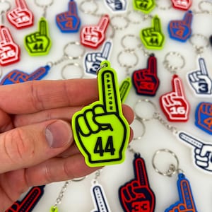 F1 Driver Foam Fingers Name Number Rubber Keyring Formula One ...