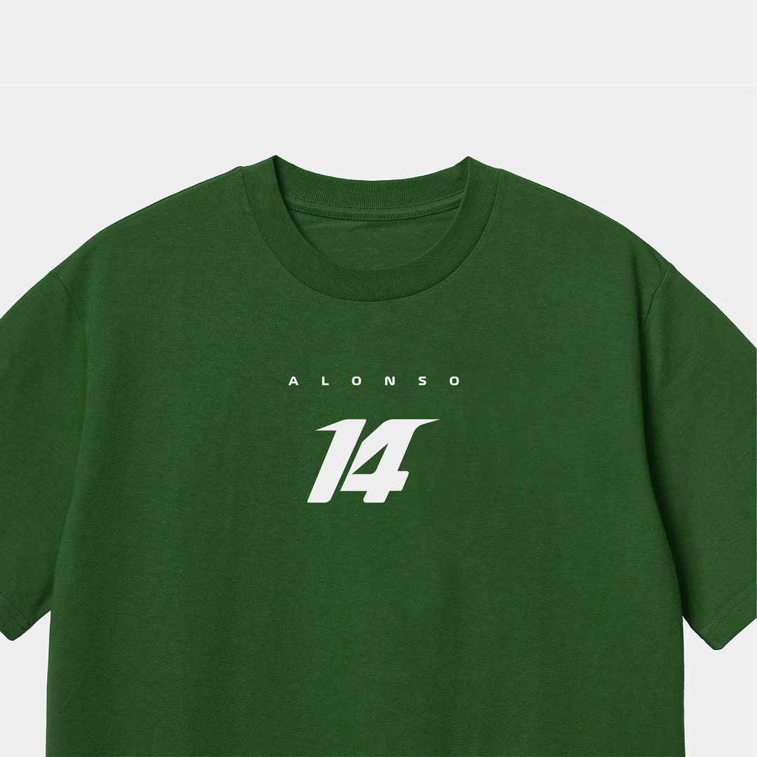 Alonso 14 Formula One 2023-2024 Chest Print T-shirt in Green Motorsport ...