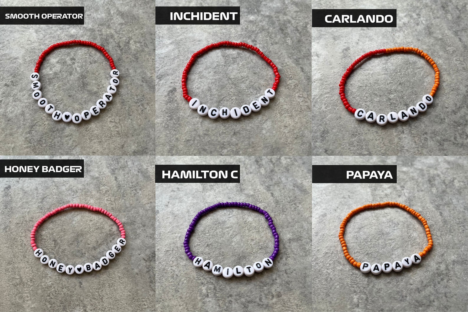 F1 Inspired Handcrafted Beaded Friendship Bracelets, Unique Memento ...