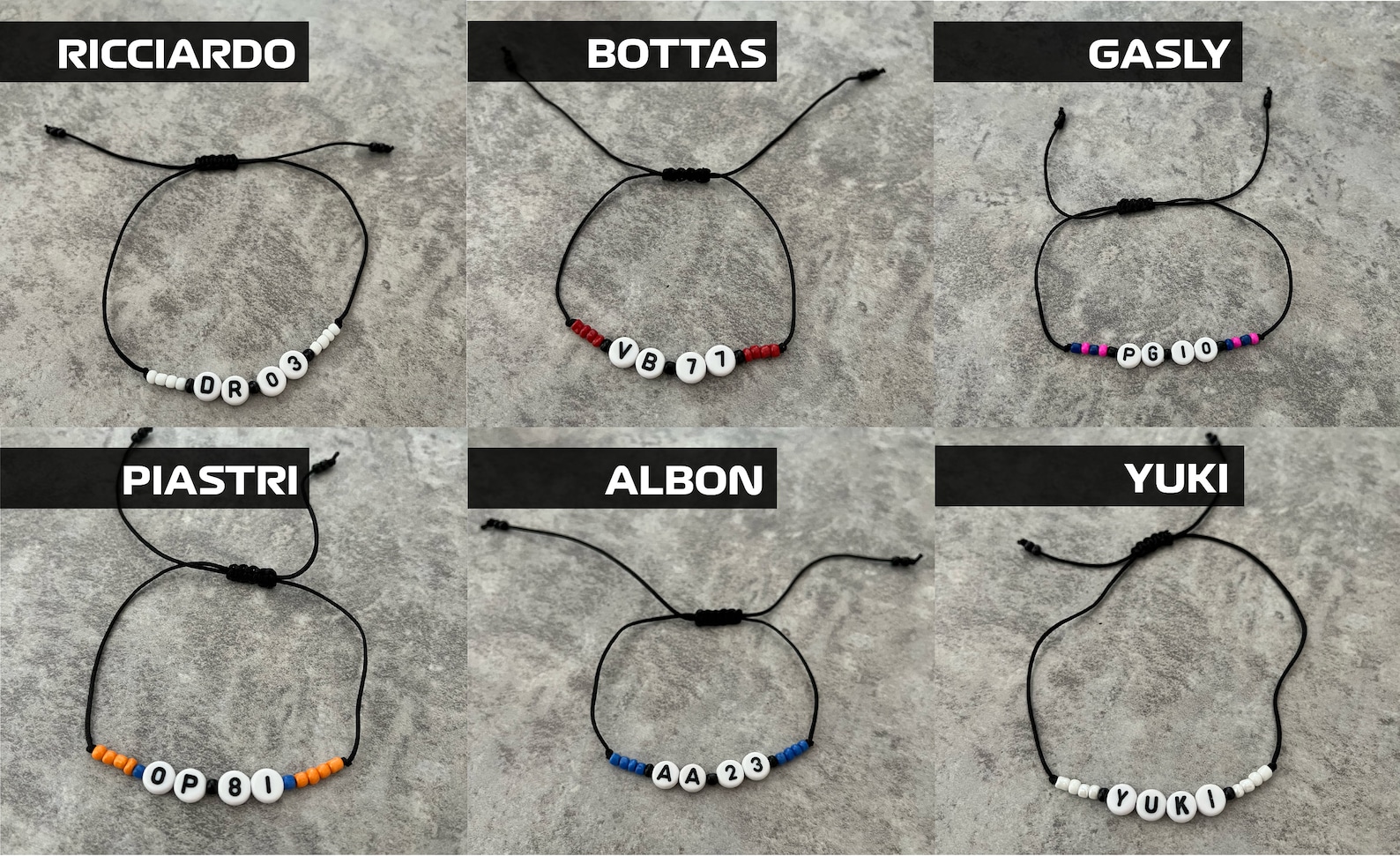 F1 Inspired Handcrafted Beaded Friendship Bracelets, Unique Memento ...