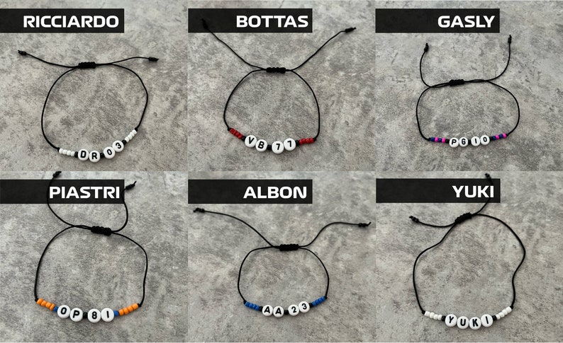 F1 Inspired Handcrafted Beaded Friendship Bracelets, Unique Memento ...