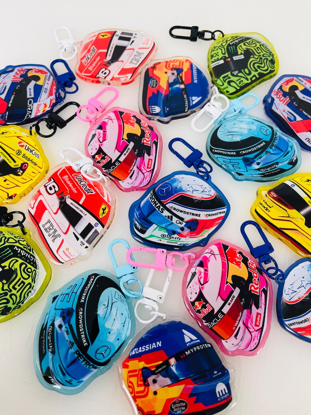 2025 Formula One Epoxy Resin Mini Helmet Keyrings, F1 Keyrings, F1 Gift ...