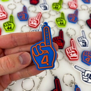 F1 Driver Foam Fingers Name Number Rubber Keyring Formula One ...