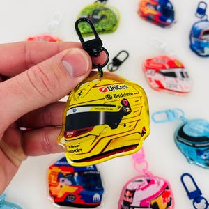 2025 Formula One Epoxy Resin Mini Helmet Keyrings, F1 Keyrings, F1 Gift ...