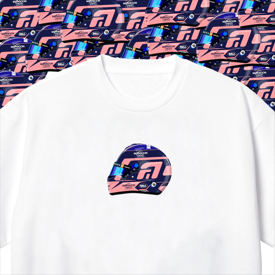 Alex Albon 2024 Mini Helmet Pink Race T-shirt, F1 Top, F1 Clothing ...