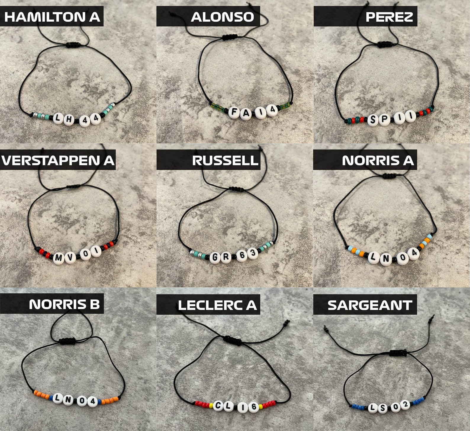 F1 Inspired Handcrafted Beaded Friendship Bracelets, Unique Memento ...