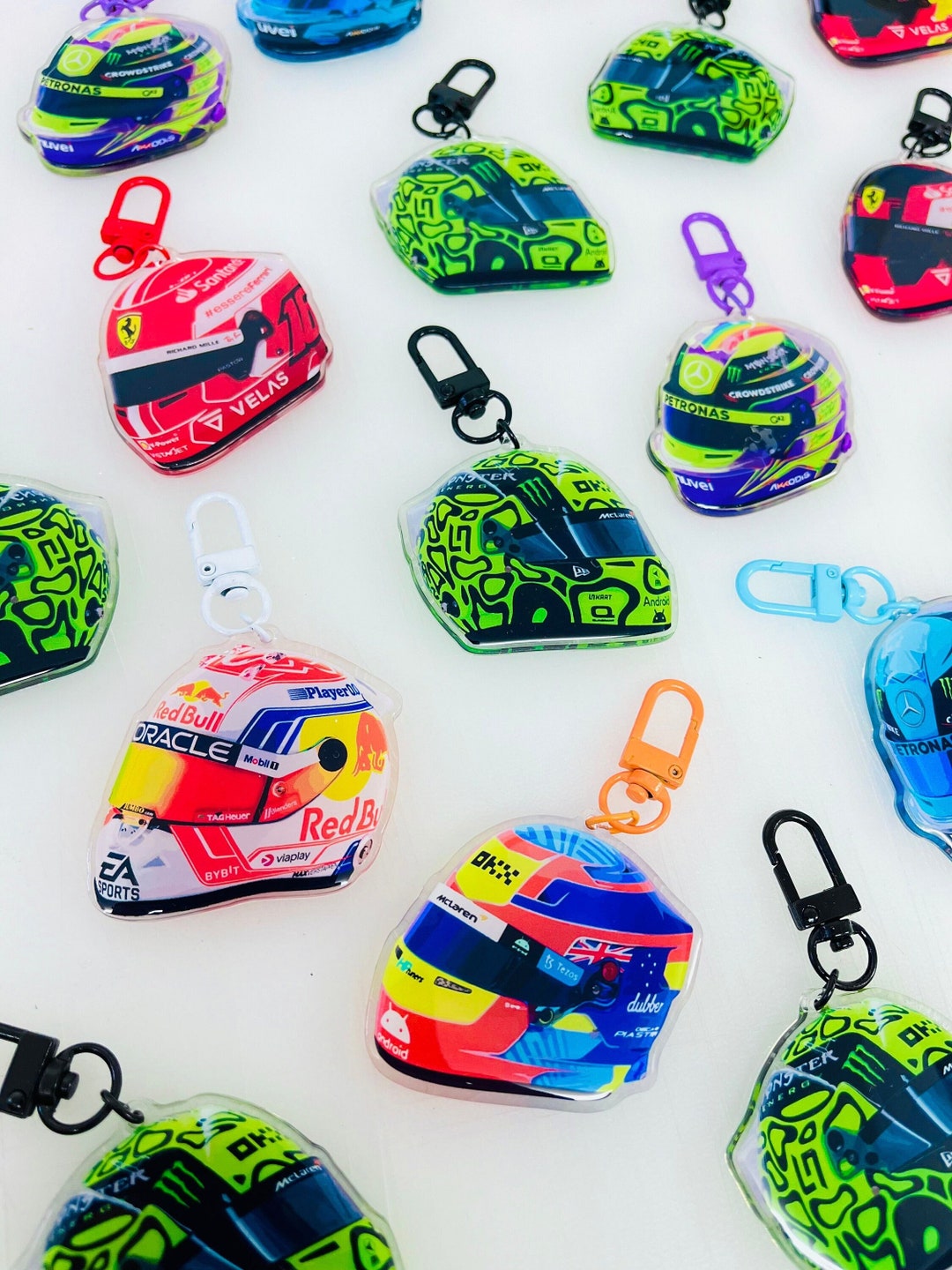 2024 Formula One Epoxy Resin Mini Helmet Keyrings, F1 Keyrings, F1 Gift ...