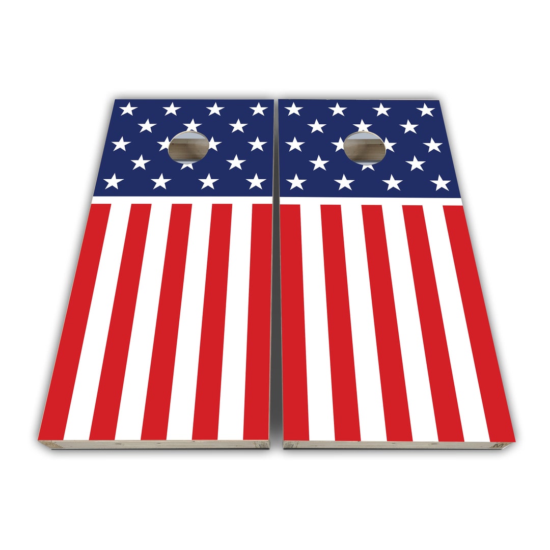 American Flag Stars and Stripes Cornhole Wraps - Cornhole Wraps ...