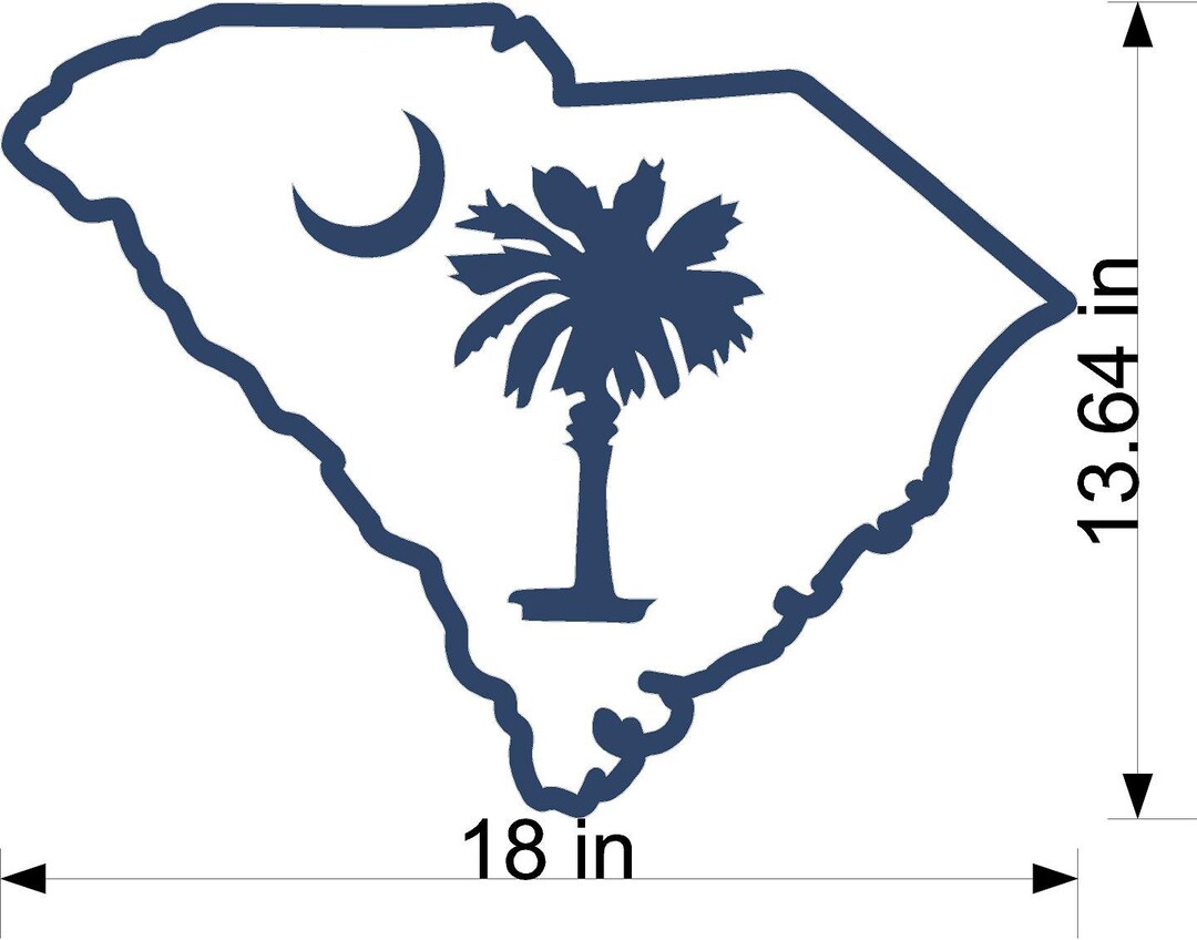 South Carolina Palmetto Vinyl Decal Set - 2 Decals Included - Free ...