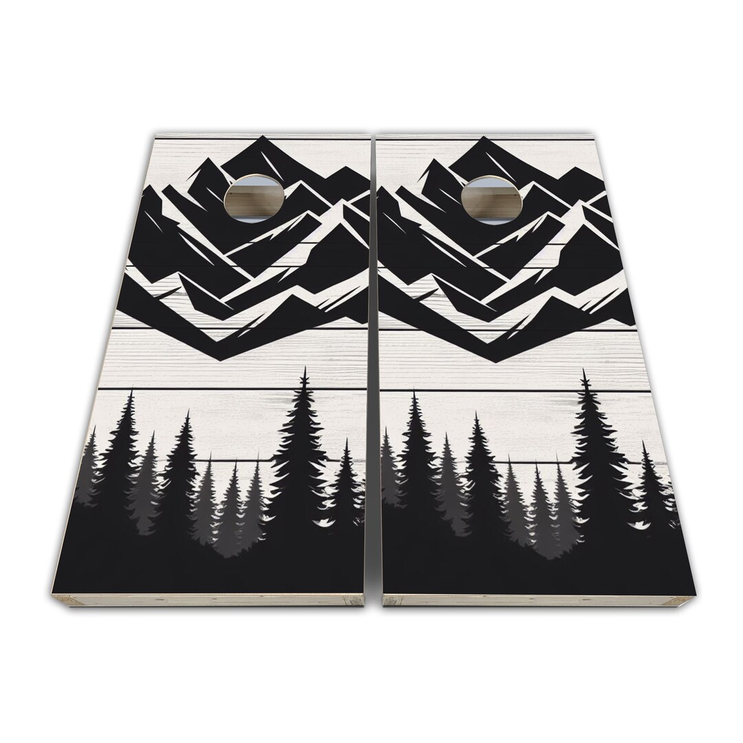 Mountains and Forest Cornhole Board Wrap Set - Cornhole Wraps ...