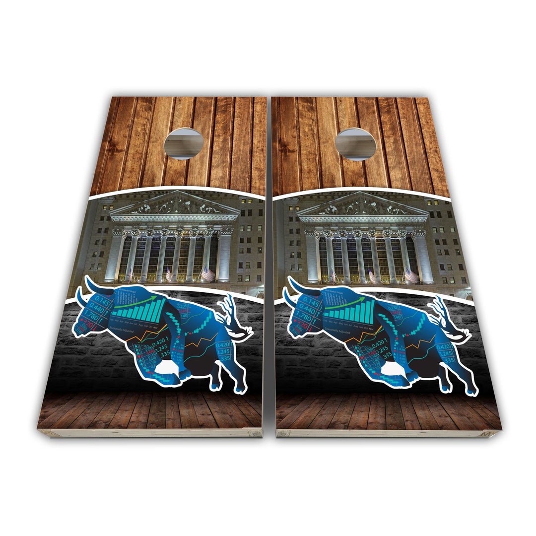 Stock Market Bull Cornhole Wraps Cornhole Wraps Cornhole - Etsy