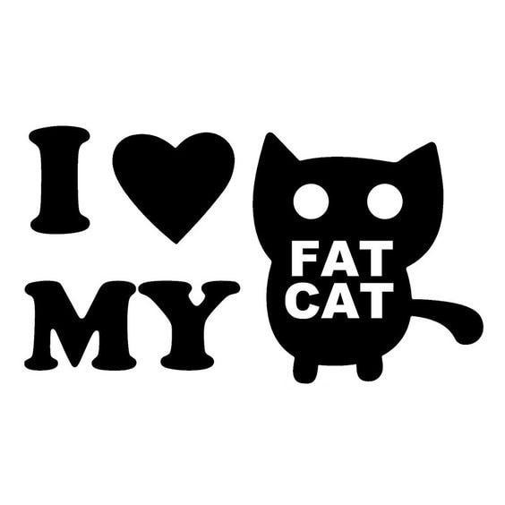 Fat Cat Decal Vinyl Decal Set - 2 Decals Included - Free Shipping - Etsy