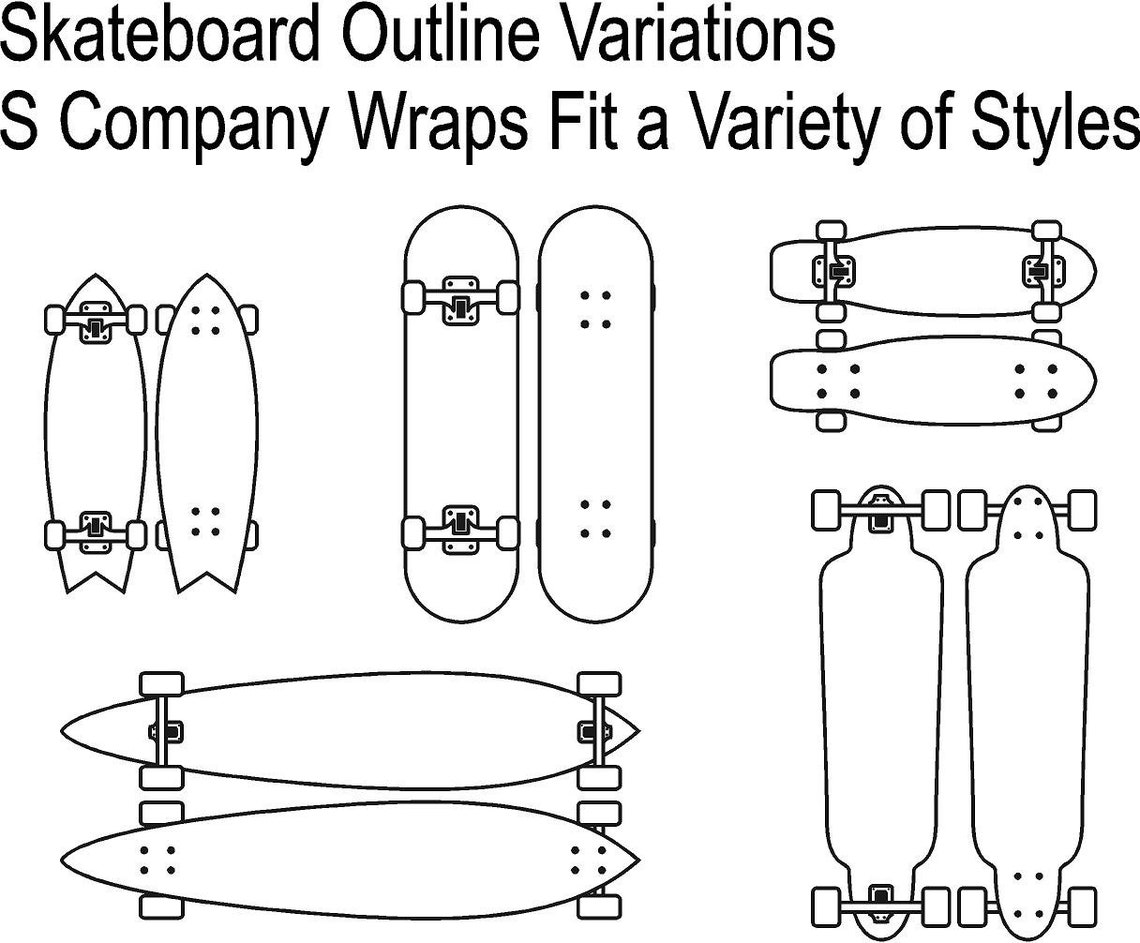 Custom Laminated Vinyl Skateboard Deck Wrap / Skin - up to 34" X 12 ...