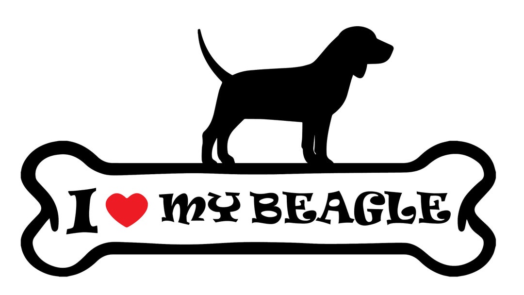 I Love My Beagle Decal Vinyl Decal Set - 2 Decals Included - Free ...