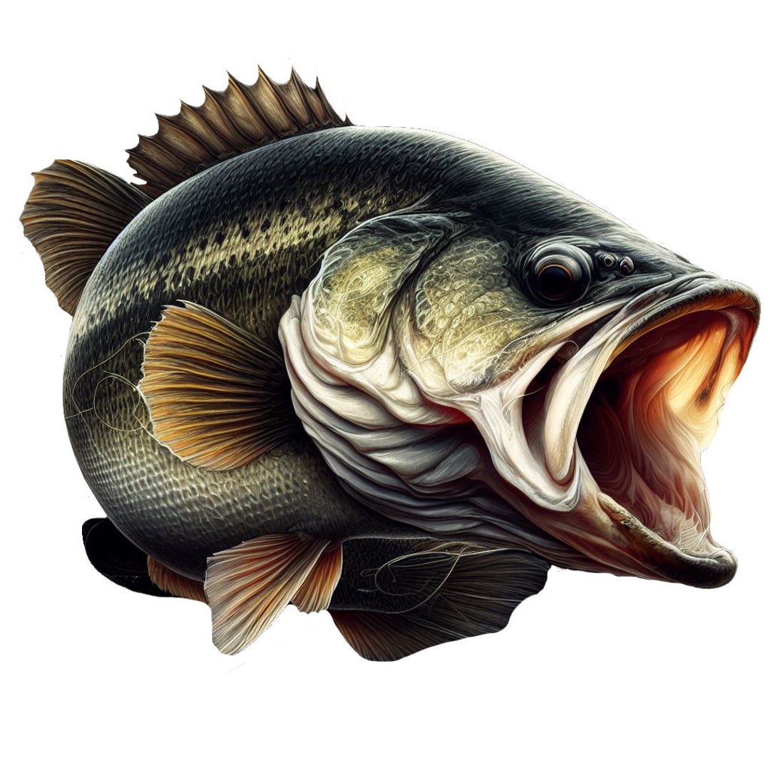 Bass Picture Vinyl Decal Sticker 18" Cut Out - Set of 2 Decals - Etsy
