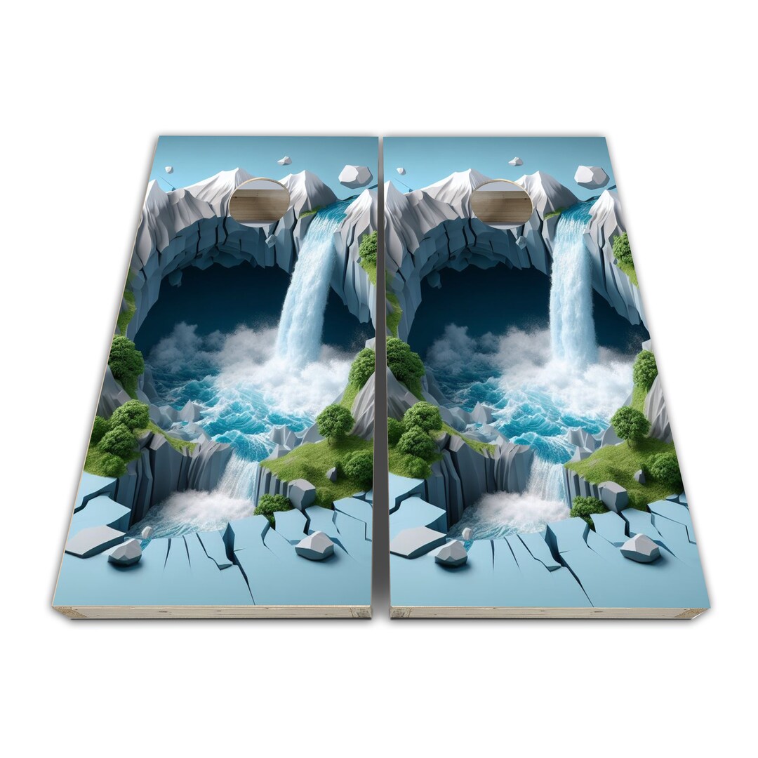 Optical 3D Waterfall Cave in the Mountains Corn Hole Colorado Cornhole ...