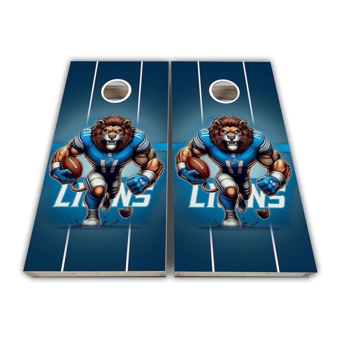 Detroit Lions Cornhole Wraps - Cornhole Wraps - Cornhole Skins - Vinyl ...