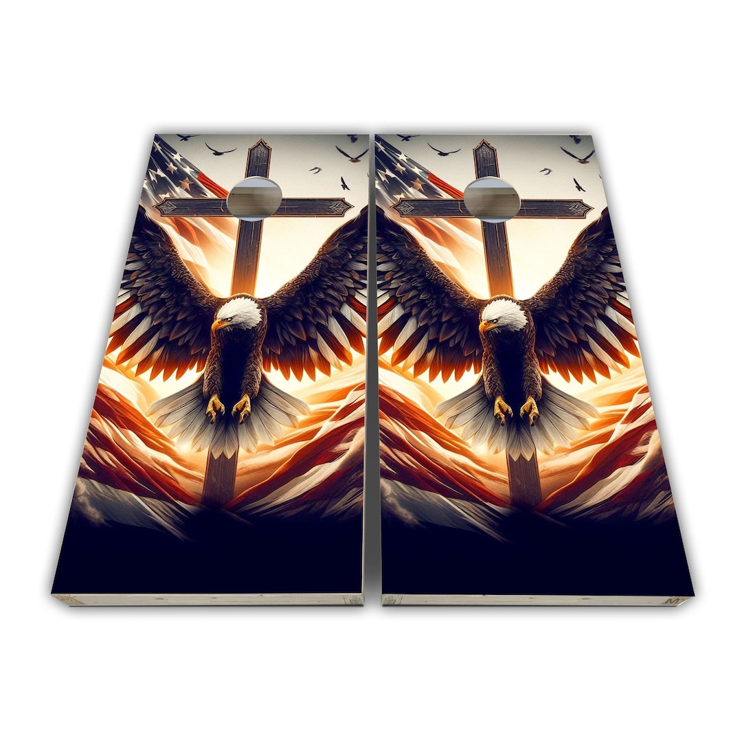 Flying Eagle Design America Cornhole Wraps - Cornhole Wraps - Cornhole ...