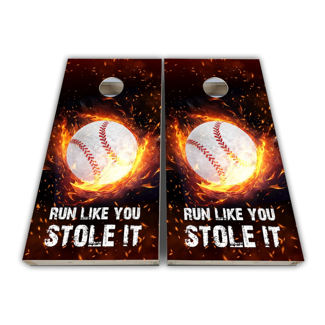 Run Baseball Cornhole Wrap Set - Cornhole Wraps - Cornhole Skins ...