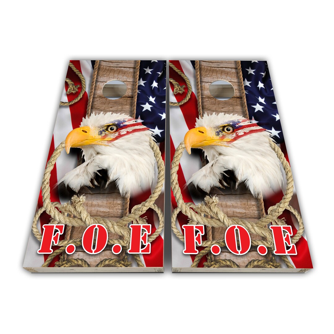 American Eagle FOE Eagles Cornhole Wraps - Cornhole Wraps - Cornhole ...