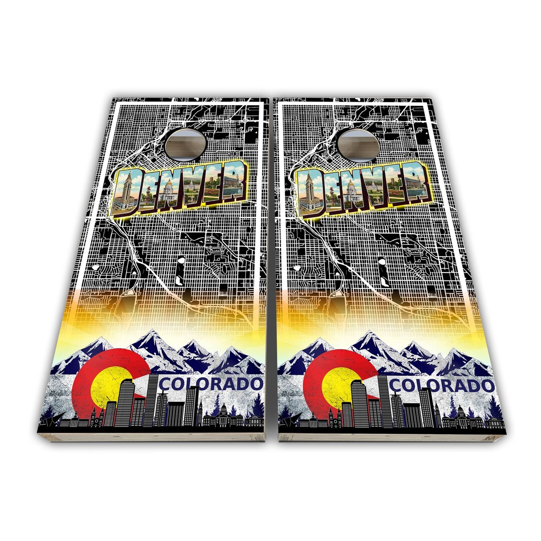 Colorado Mountains Denver Corn Hole Colorado Cornhole Wraps - Cornhole ...