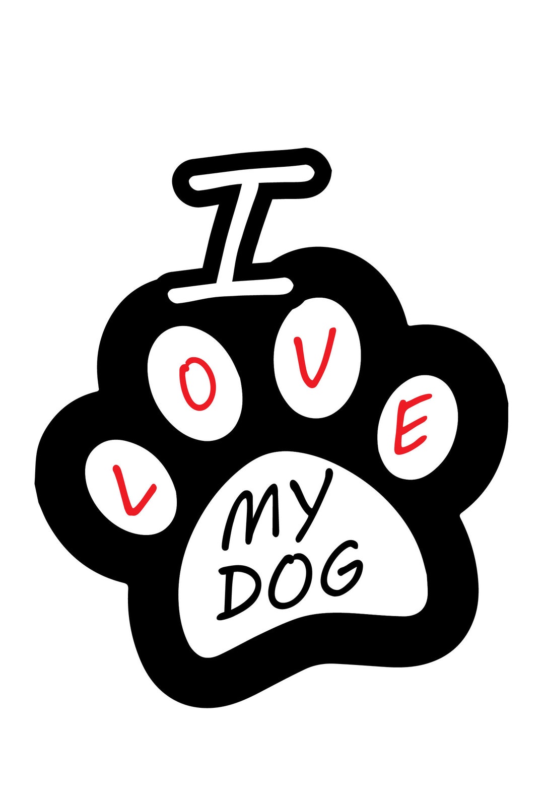 I Love My Dog Decal Vinyl Decal Set - 2 Decals Included - Free Shipping ...