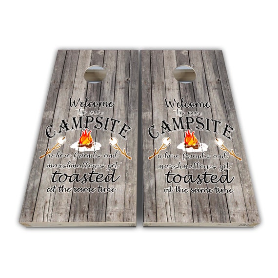 Campsite Camping Cornhole Wraps Cornhole Wraps Cornhole - Etsy