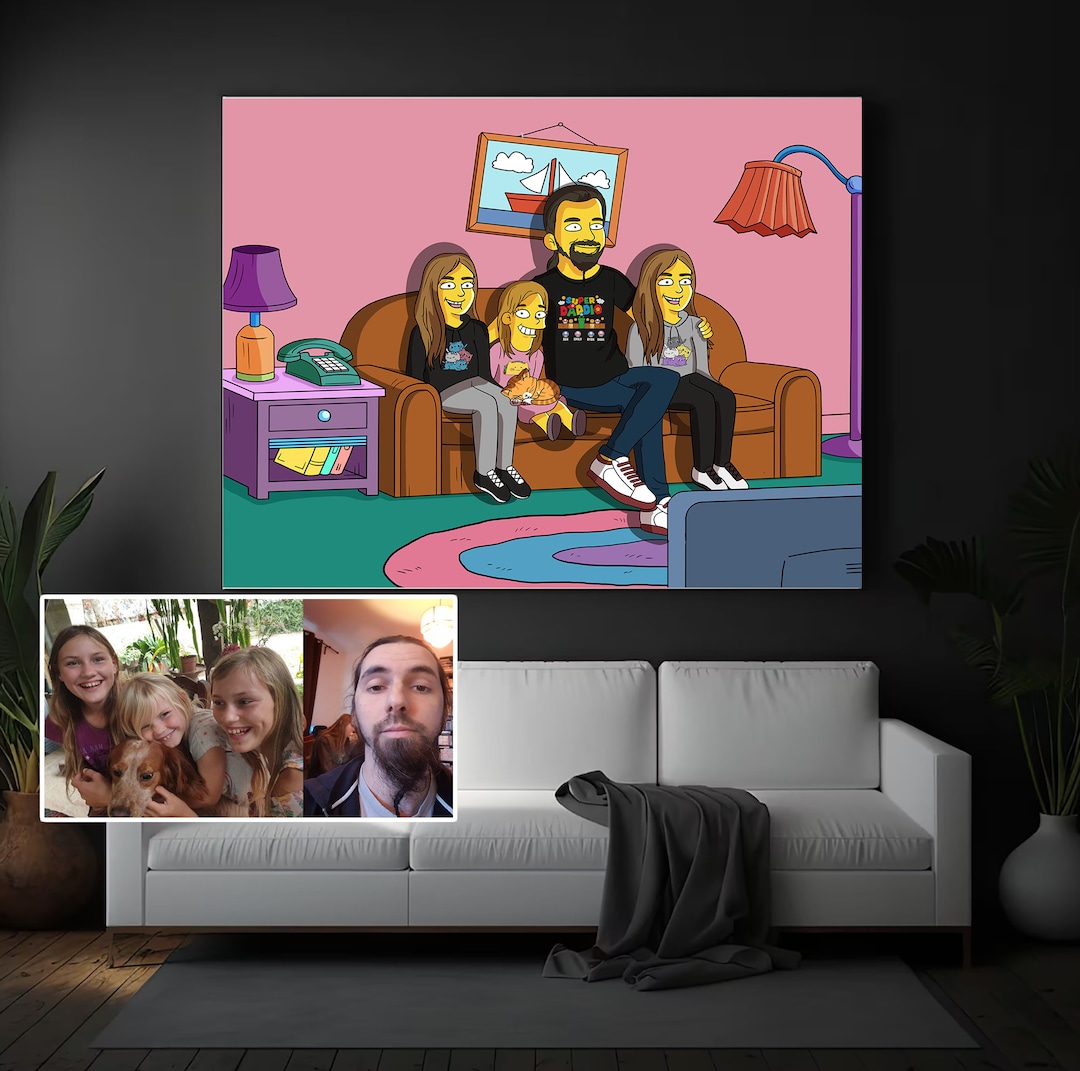 Custom Family Portraits From Picture, Unique Family Gift, Family ...