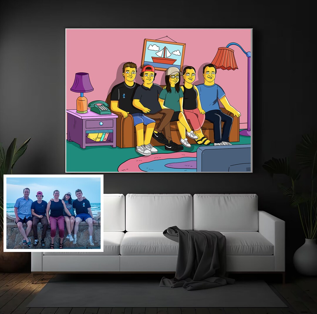 Custom Cartoon Portrait Canvas, Cartoon Photos, Canvas Personalized ...