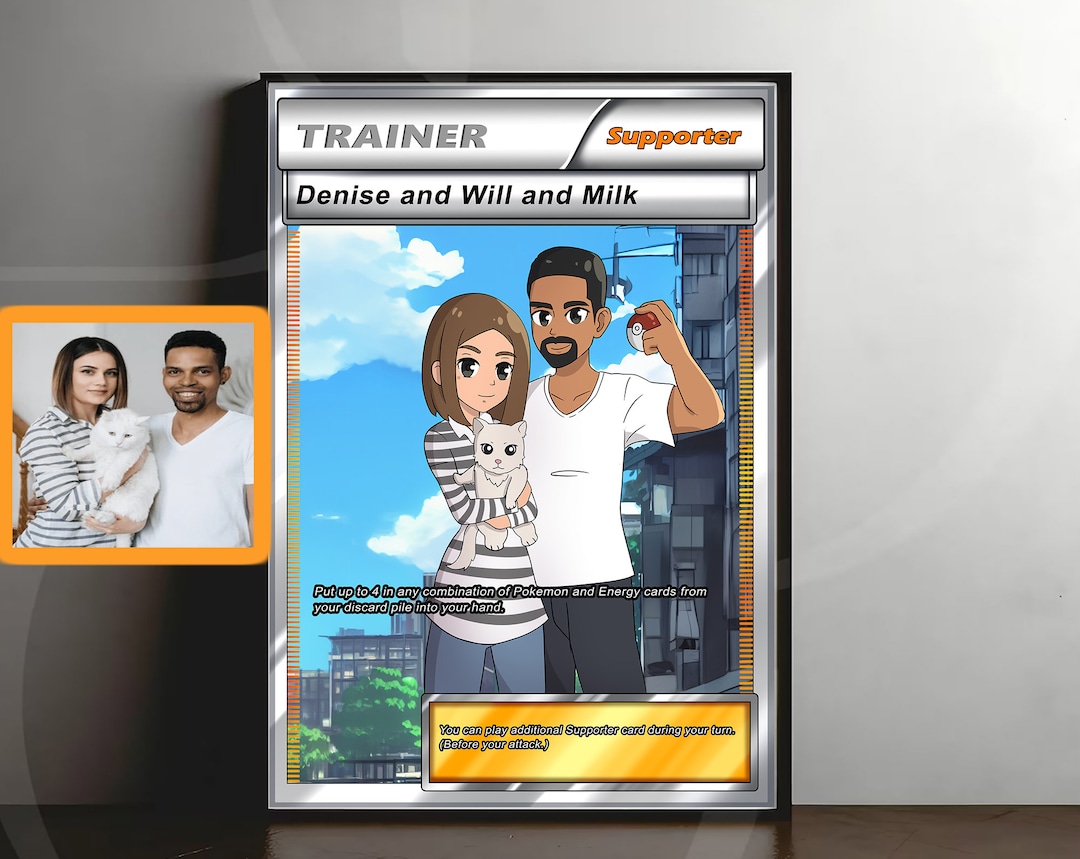 Custom Poke Anime Portrait Couple Trainer Poster, Anime Portrait From ...