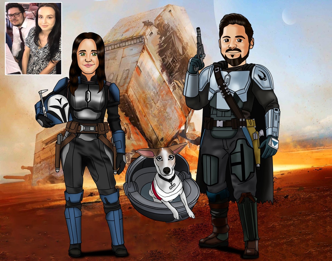 Custom Stars Jedi Family Portrait Personalized Digital Art - Etsy