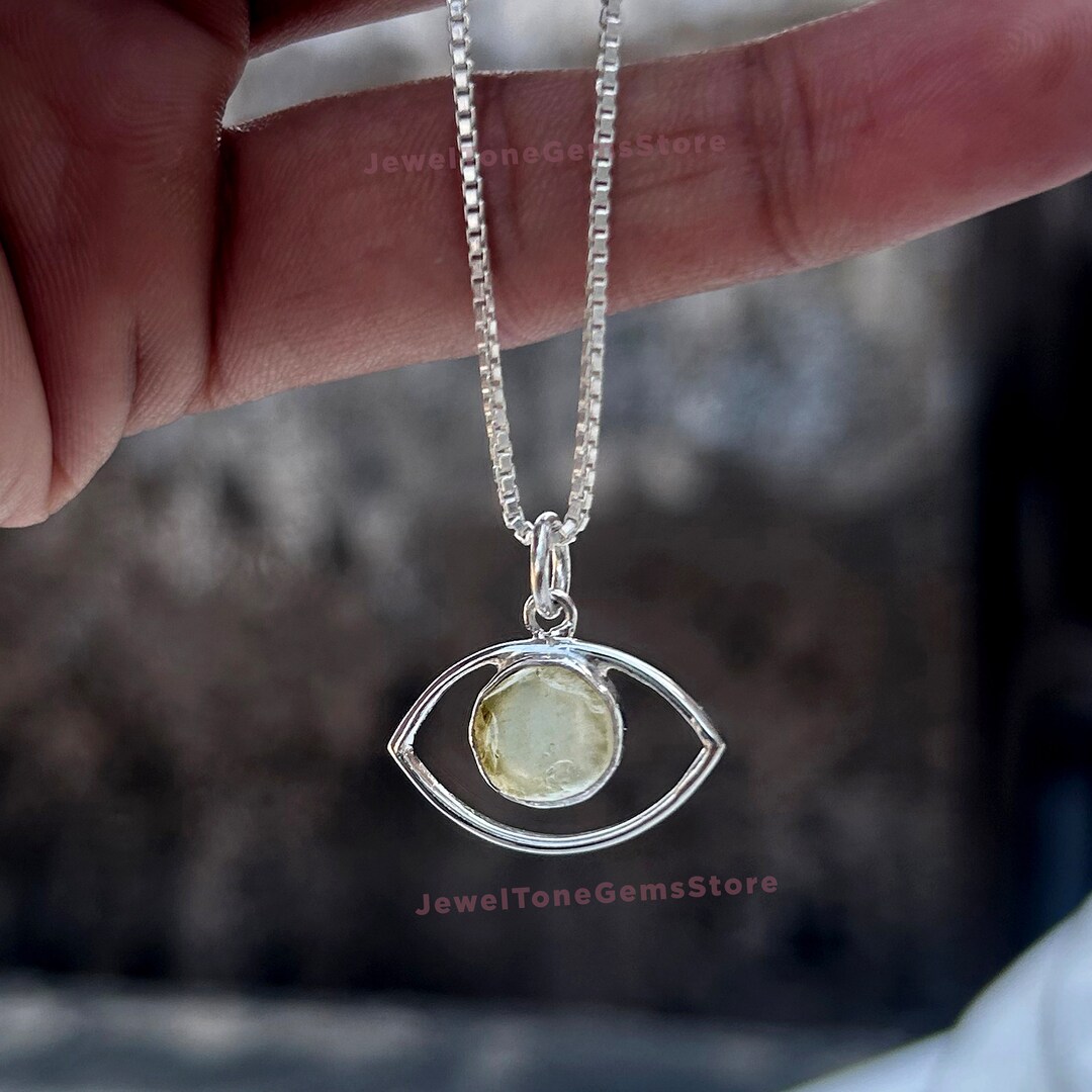 Libyan Desert Glass Pendant, 925 Silver Jewelry, Libyan Glass Necklace ...