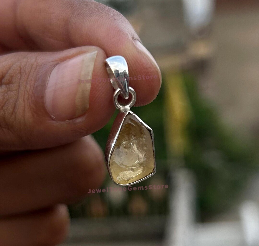 Natural Raw Libyan Desert Glass Pendant, Gold Tektite Libyan Glass ...