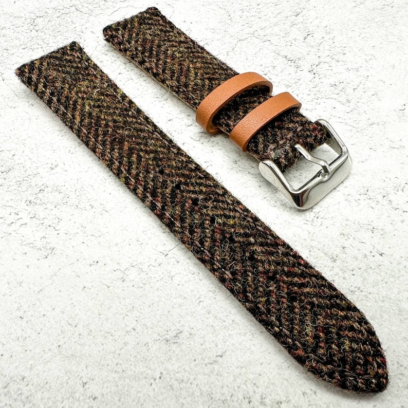 Woven Herringbone Fabric Watch Strap Tweed Style, Quick Release ...