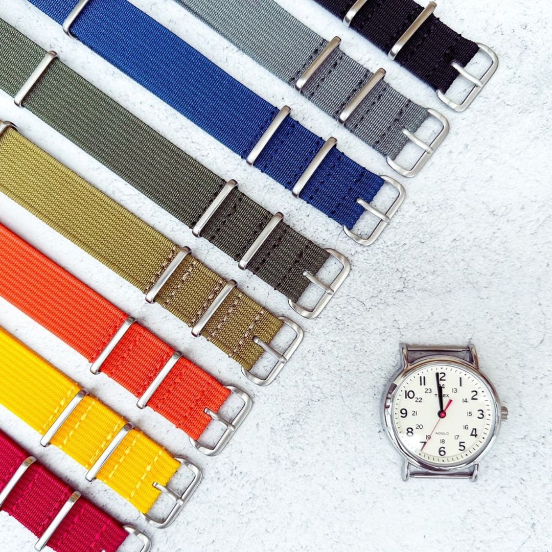 Ribbed NATO Watch Strap 20mm 22mm, Premium Nylon Watch Band, Stainless ...
