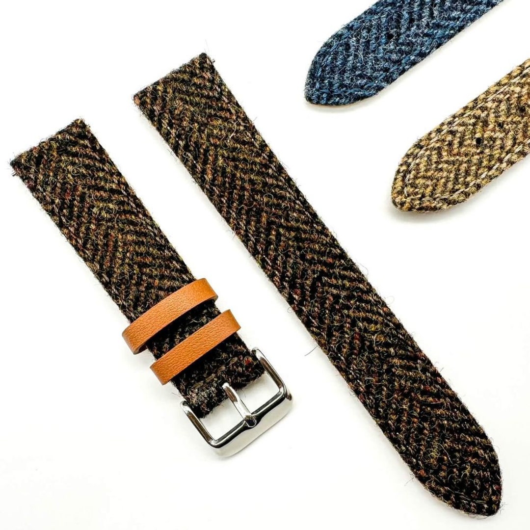 Woven Herringbone Fabric Watch Strap Tweed Style, Quick Release ...