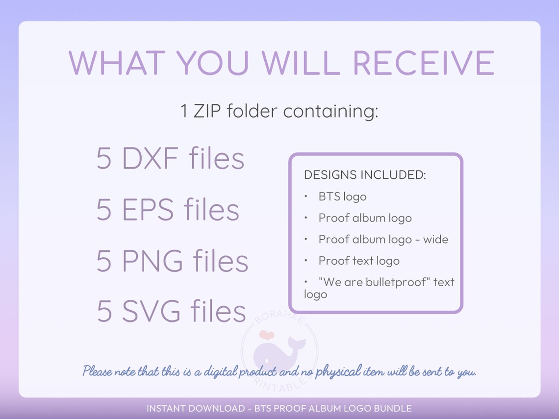 BTS Proof Album Logo Bundle Svg Png Dxf Eps We Are - Etsy