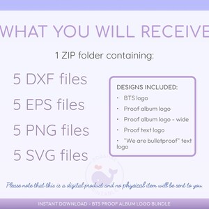BTS Proof Album Logo Bundle Svg Png Dxf Eps We Are Bulletproof Cricut ...