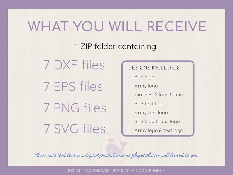 BTS Army logo bundle svg png dxf eps Bangtan kpop - Etsy México