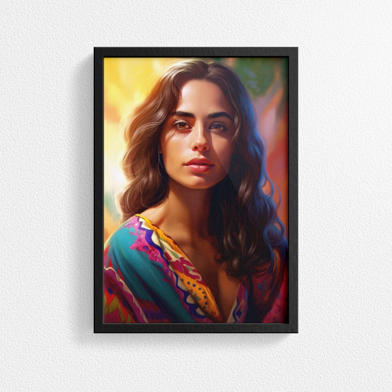 Latin Female Portrait Poster Print, Feminine, Latina, Latino, Chica ...