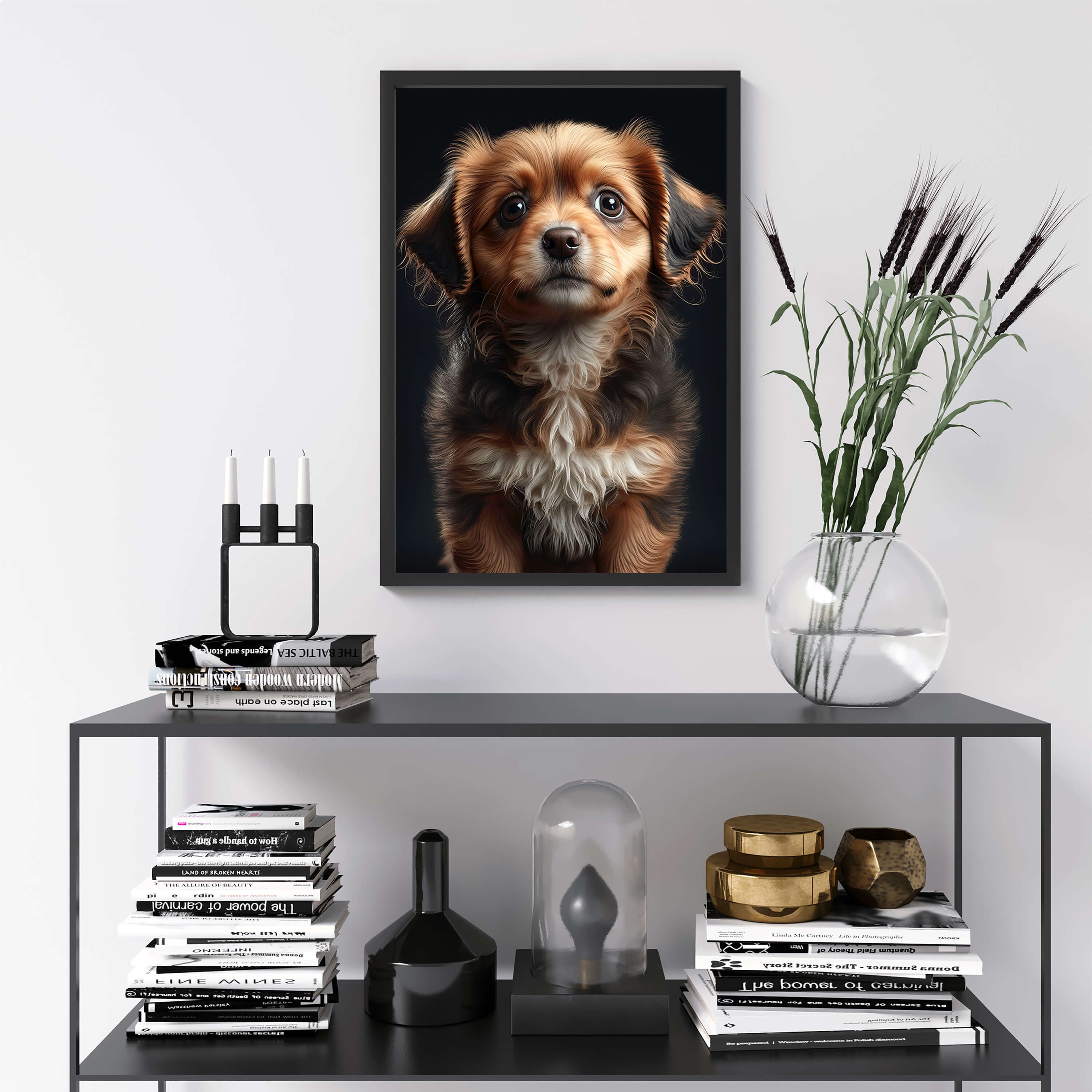 Adorable Cute Dog Puppy Poster Print, Cuddly Canine Friend, Digital Art ...