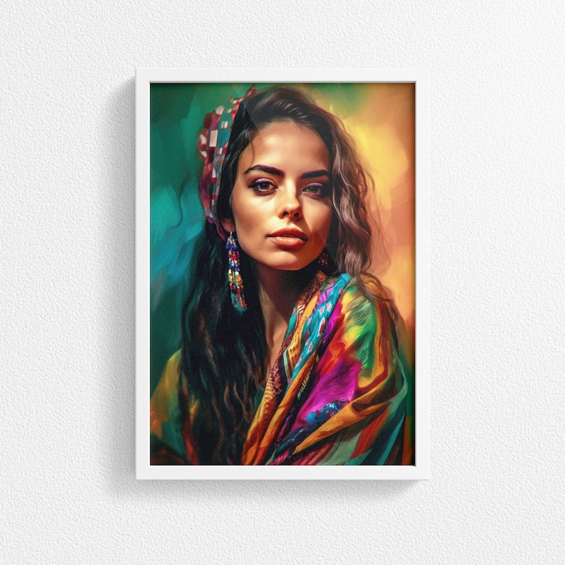 Latin Female Portrait Poster Print, Feminine, Latina, Latino, Chica ...