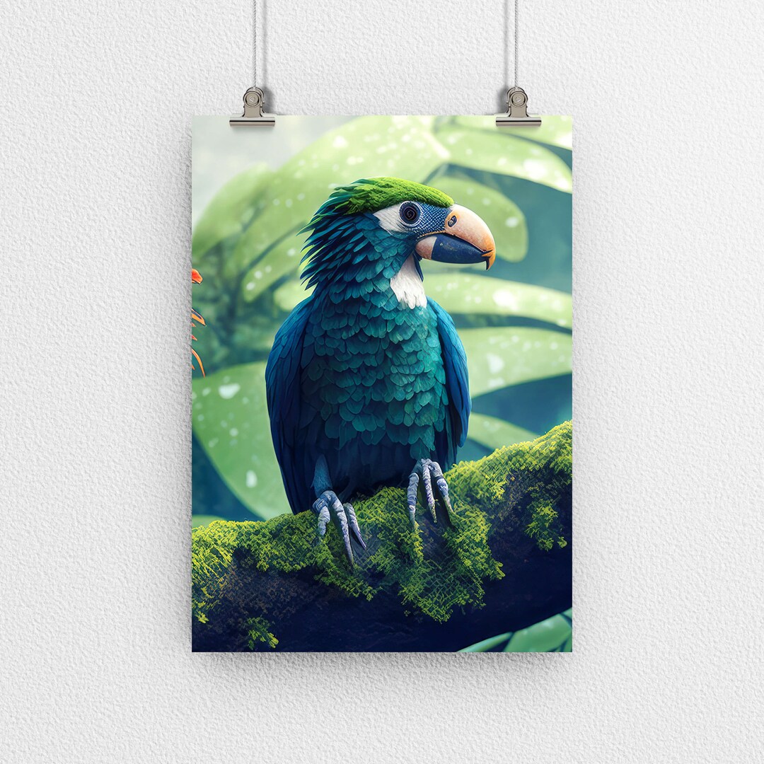 Tropical Exotic Bird Poster Print, Wildlife, Nature, Animal, Modern Art ...