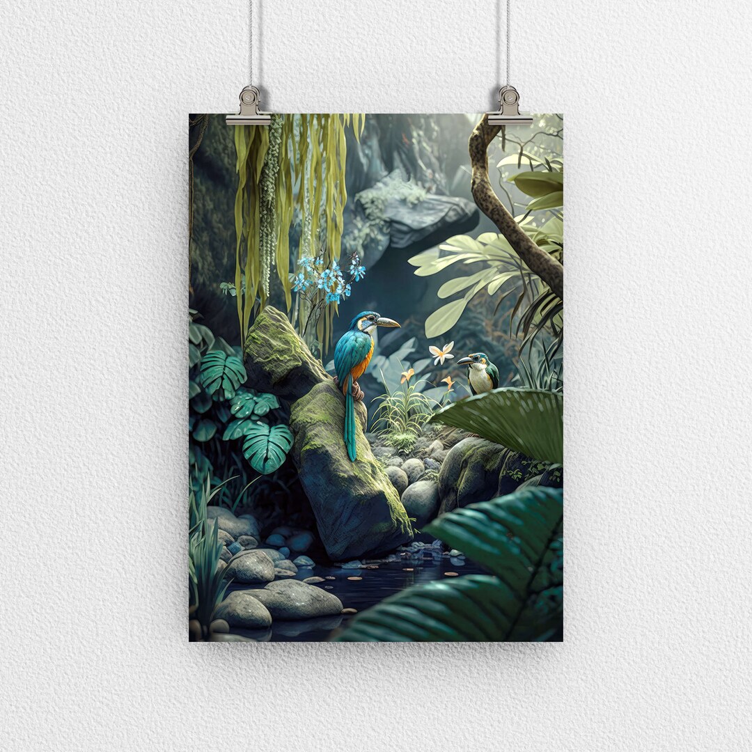 Tropical Exotic Bird Poster Print, Wildlife, Nature, Animal, Modern Art ...