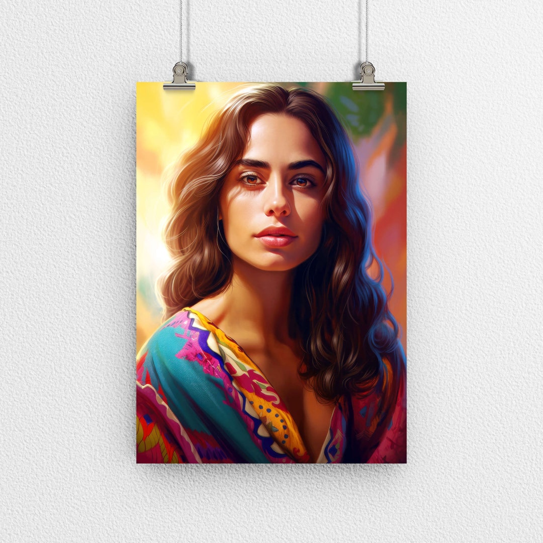 Latin Female Portrait Poster Print, Feminine, Latina, Latino, Chica ...