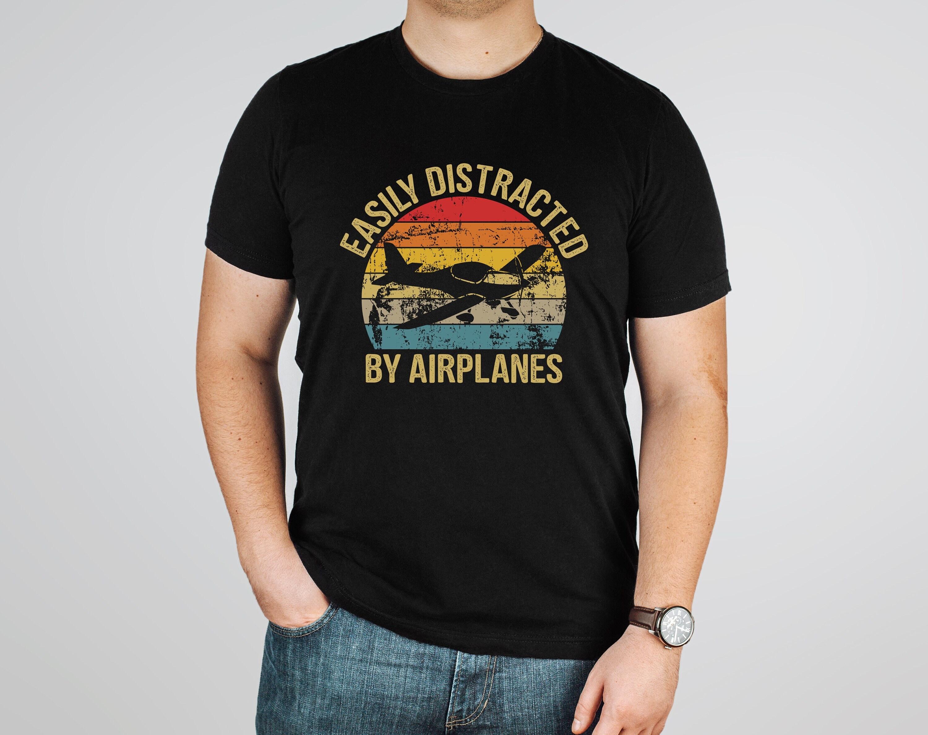 Easily Distracted by Airplanes Shirt, Airplane Shirt, Gift for Pilot ...