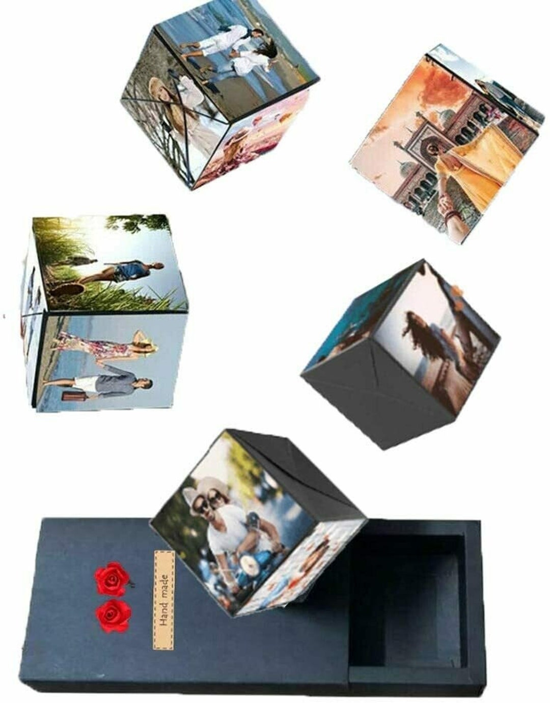DIY POP UP Cubes Card Creative Explosion Gift Box Surprise Photo Mother ...
