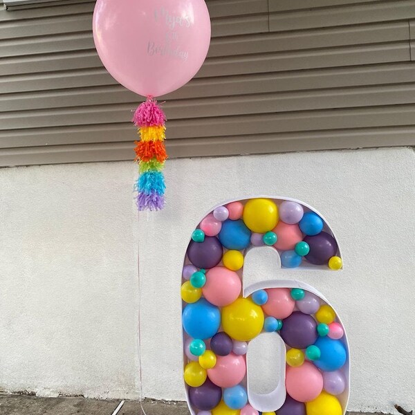 Balloon Filled Numbers - Etsy