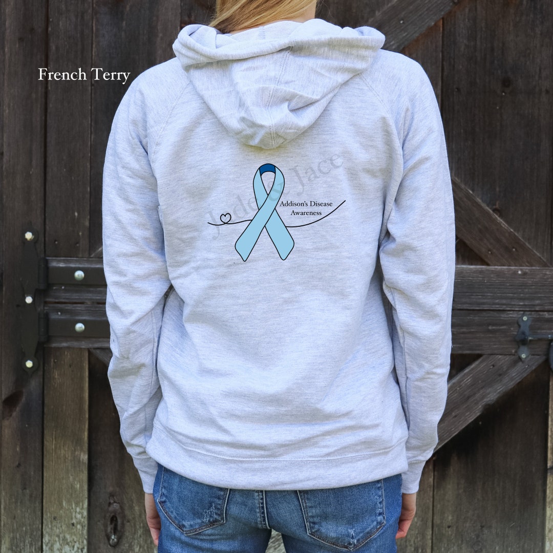 Addison's Disease Awareness Hoodie Blue Ribbon Sweatshirt - Etsy