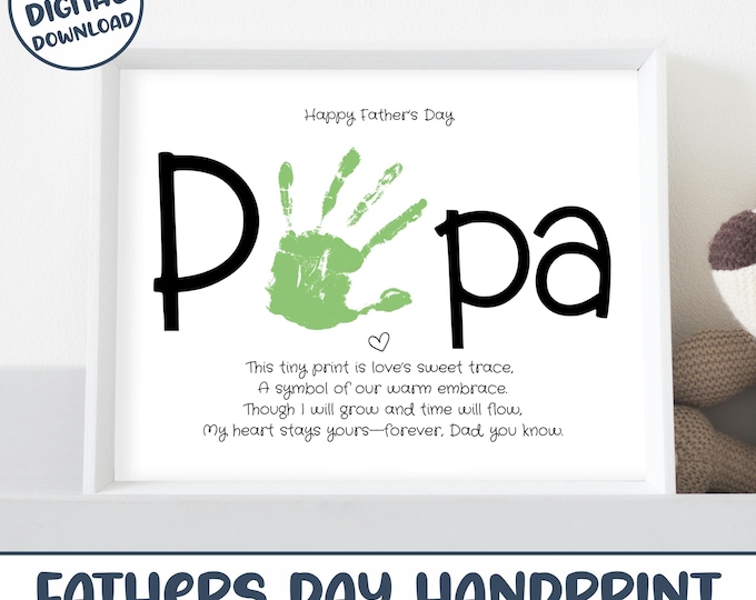 Father's Day Handprint Craft, Papa Handprint Art Craft, Baby Toddler ...